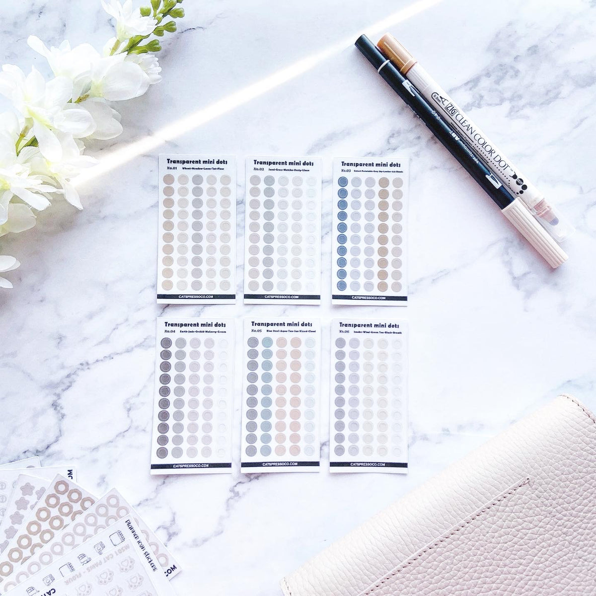 Transparent Mini Dots Stickers - Multi-color Version – CatspressoCo