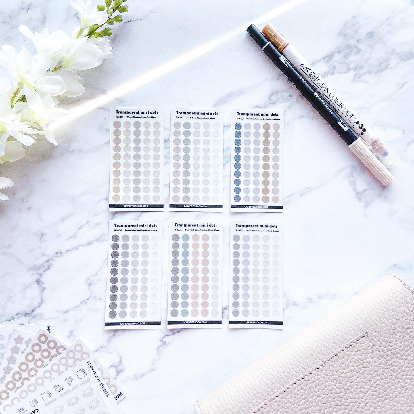 Transparent Mini Dots Stickers - Multi-color Version – CatspressoCo