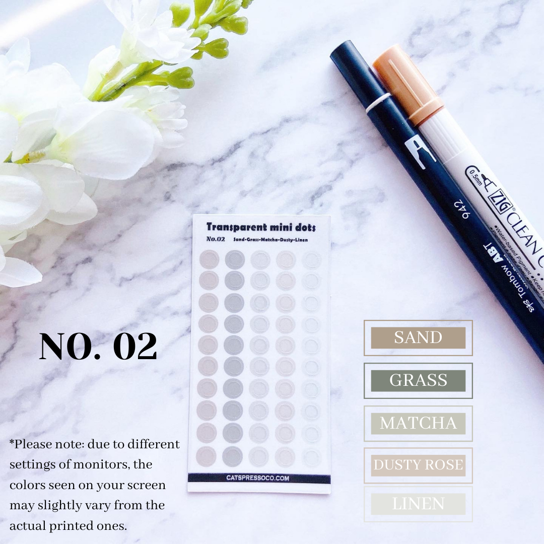 Transparent Mini Dots Stickers - Multi-color Version – CatspressoCo
