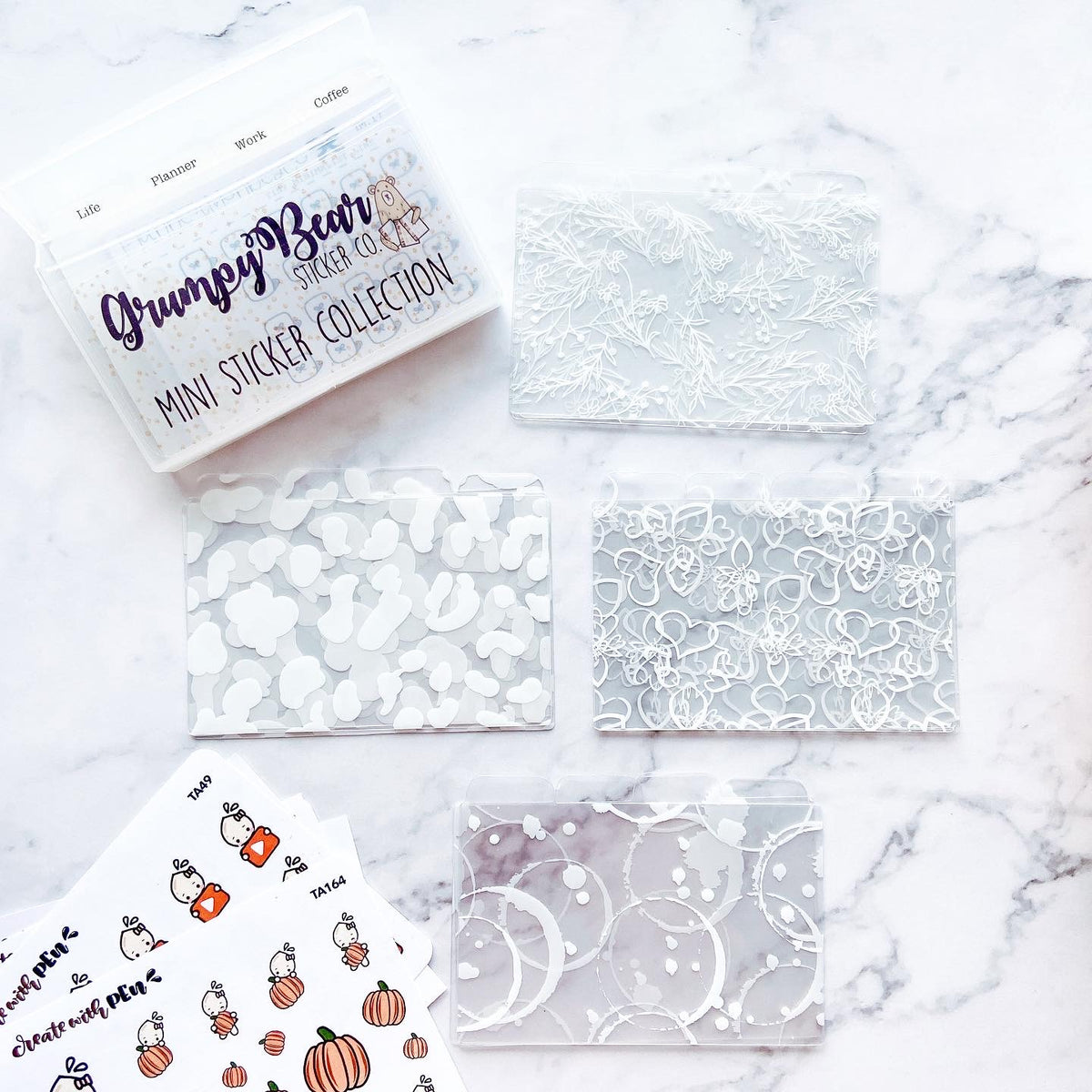 White-print Acetate Dividers for Sticker boxes - four dividers ...